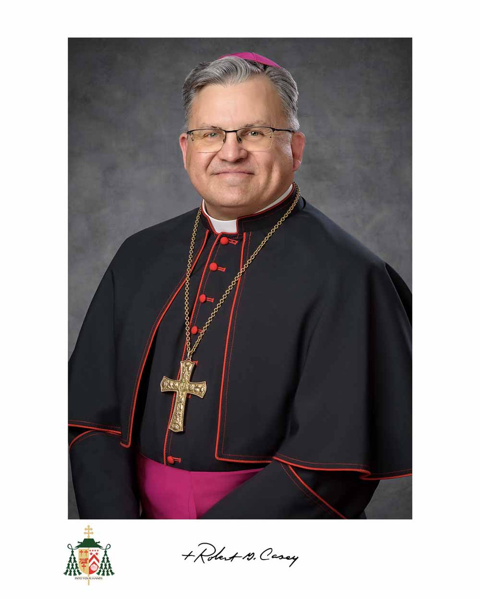 Archbishop Casey Portrait With Signature – Archdiocese of Cincinnati Shop